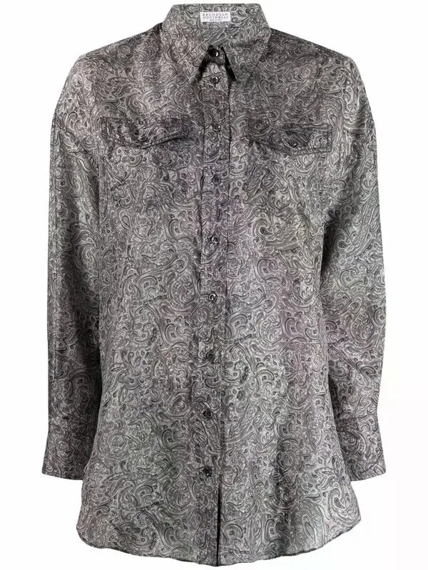 Brunello Cucinelli Paisley-print Long-sleeve Shirt