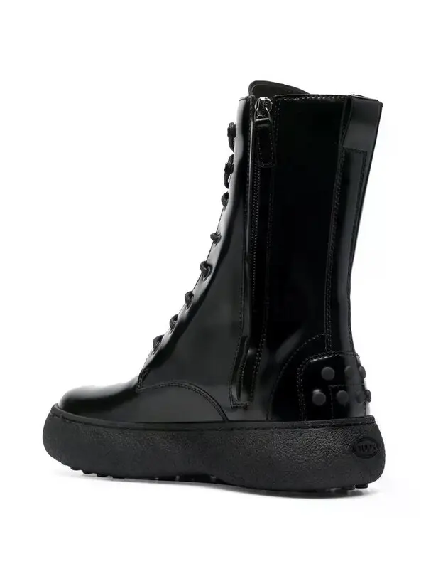 TOD'S Polished Lace-up Ankle Boots