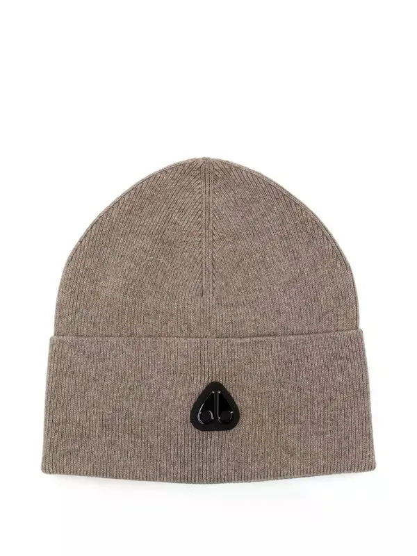 Moose Knuckles Frost Logo-patch Beanie Hat - Neutrals
