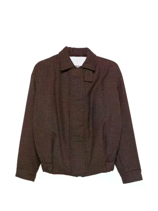 COSTUMEIN Houndstooth Pattern Zip-up Jacket