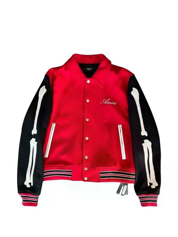 Amiri Chicago Bones Varsity Jacket - Red