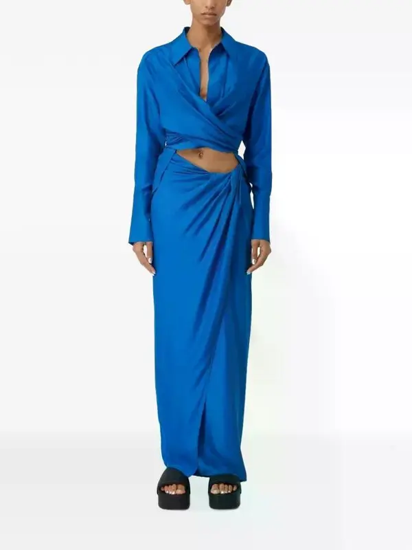Gauge81 Silk Wrap Shirt - Blue