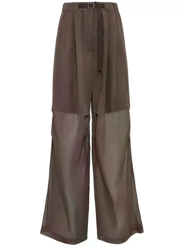 Brunello Cucinelli Semi-sheer Wide-leg Trousers