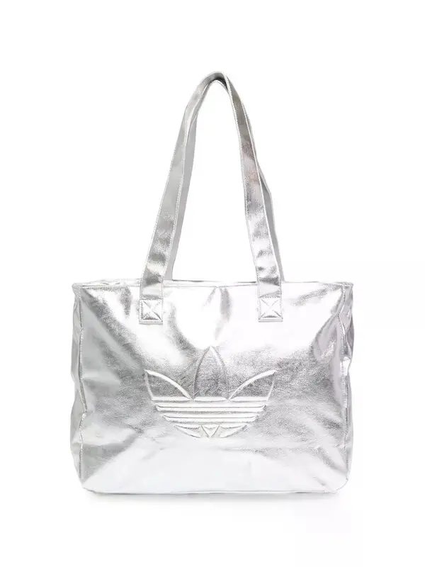 Adidas Metallic-effect Logo-embossed Tote Bag