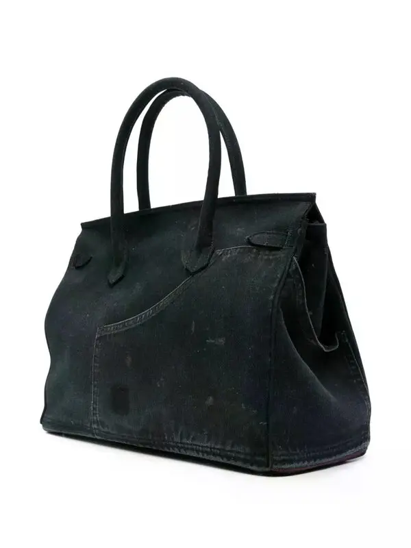 ANOTHER CHANCE Paint-splatter Logo-patch Tote Bag