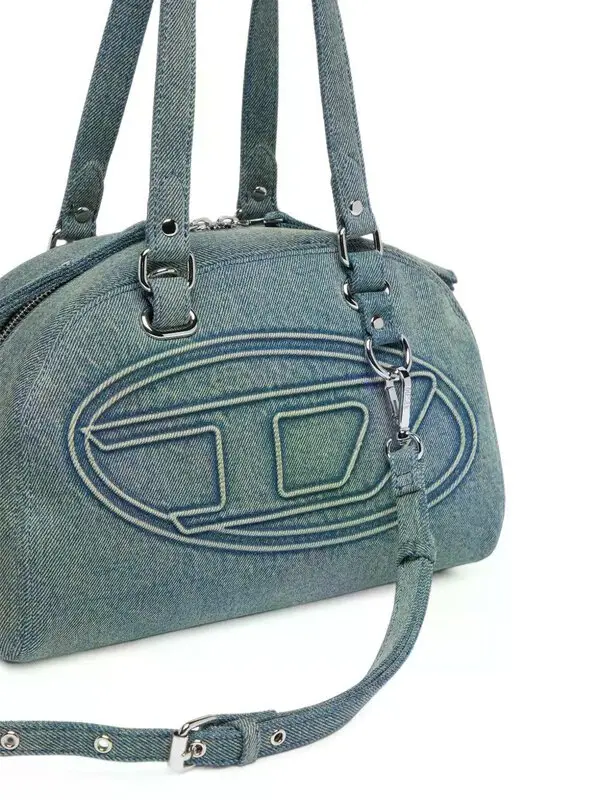DIESEL® 1dr Dome-shoulder Bag In Denim With Oval D Logo
