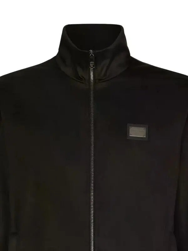 Dolce & Gabbana Logo-plaque Zip-up Jacket - Black