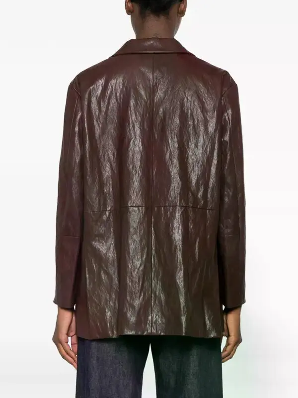 KRISTINA TI Crinkled-effect Button-up Jacket