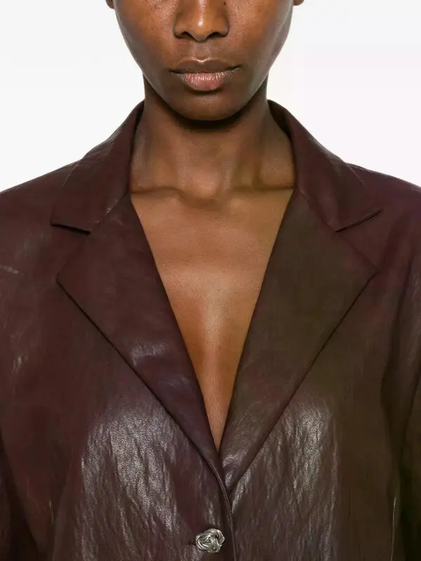 KRISTINA TI Crinkled-effect Button-up Jacket