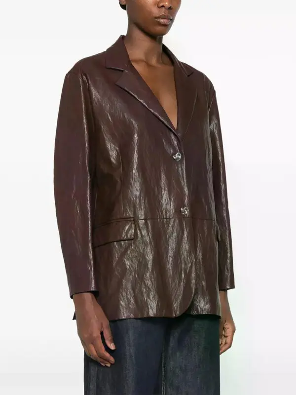 KRISTINA TI Crinkled-effect Button-up Jacket
