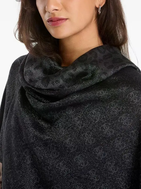 Guess Logo-pattern Frayed Scarf