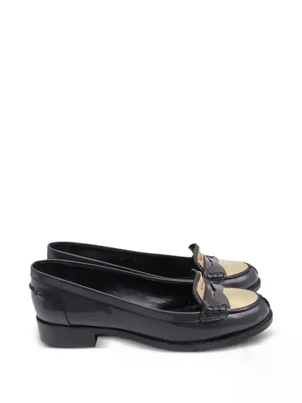 Saint Laurent Leather Penny Loafers - Black