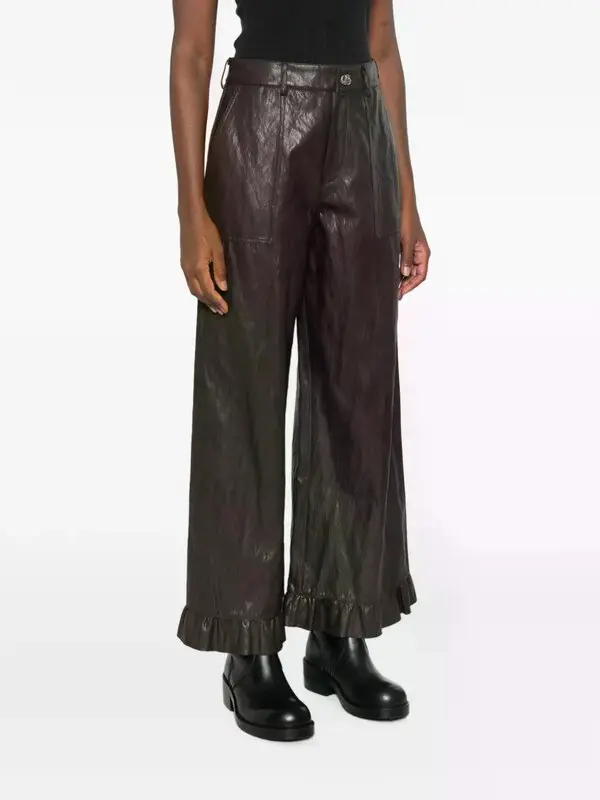KRISTINA TI Ruffled-trim Palazzo Trousers