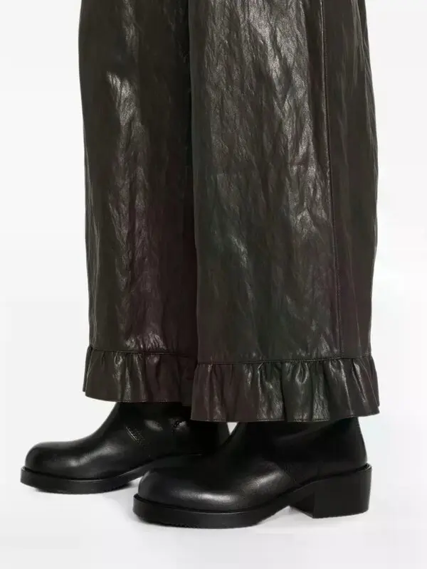 KRISTINA TI Ruffled-trim Palazzo Trousers