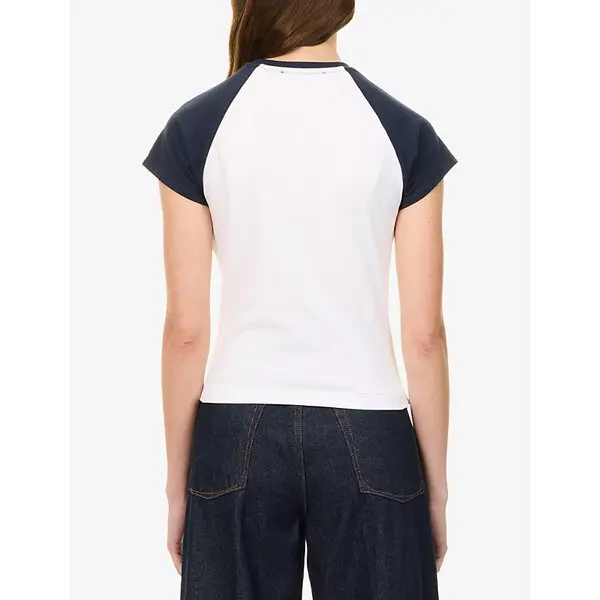 Good American Cotton-jersey T-shirt With Raglan Sleeves