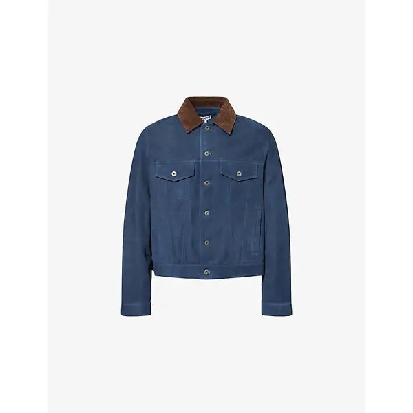 Loewe Contrast-collar Suede Jacket