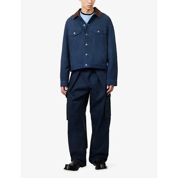 Loewe Contrast-collar Suede Jacket