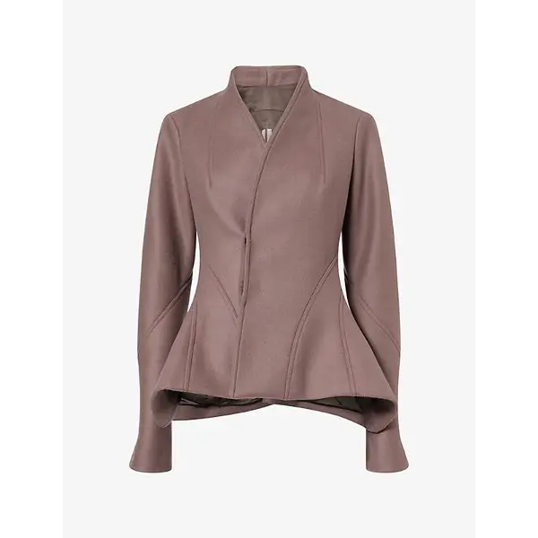 Rick Owens Moog Peplum-hem Wool-blend Jacket