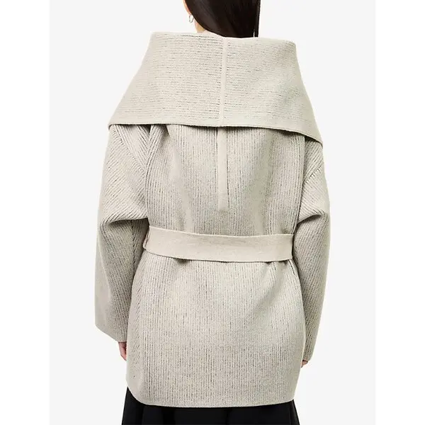 CFCL Inlay Draped Knitted Wool And Cashmere-blend Coat