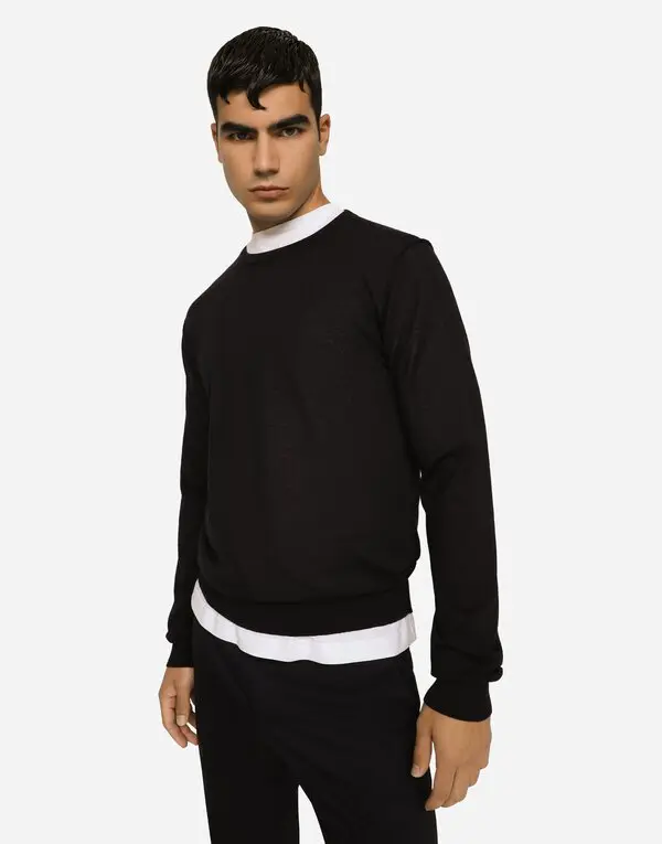 Dolce & Gabbana Pull Girocollo Sweaters And Cardigans Cashmere - Blue