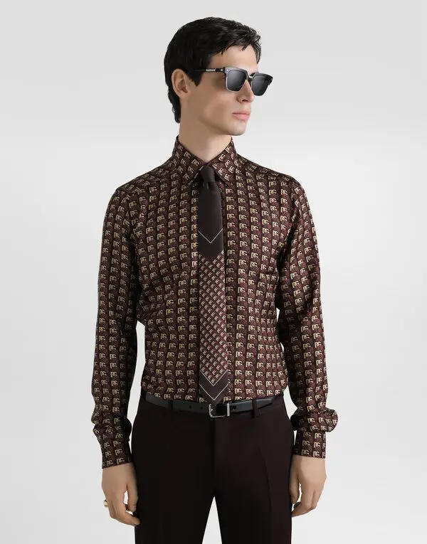 Dolce & Gabbana Ed Silk Twill Martini Shirt Shirts