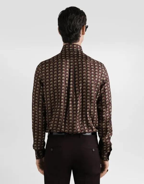 Dolce & Gabbana Ed Silk Twill Martini Shirt Shirts