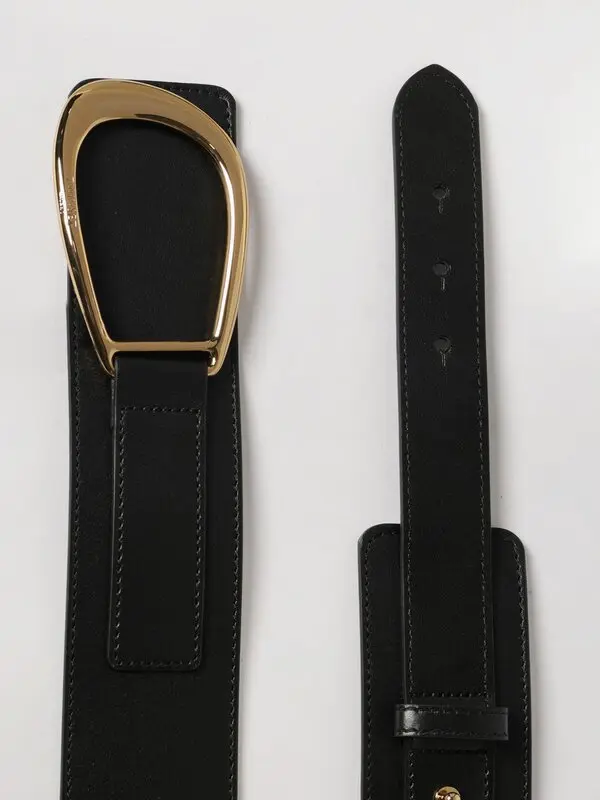 TWINSET High-waist Leather Belt With Engraved Logo Buckle