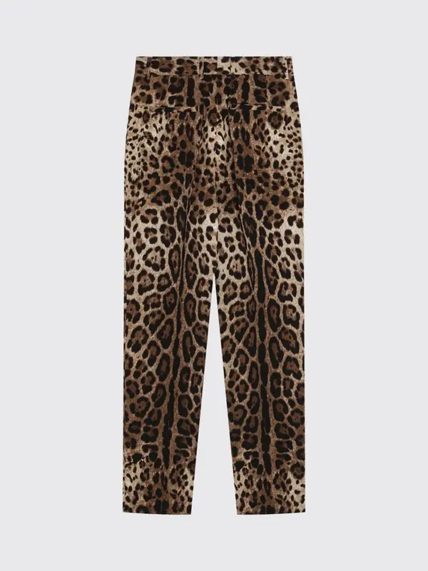 Dolce & Gabbana Animalier Print Wool High-waisted Skinny Pants