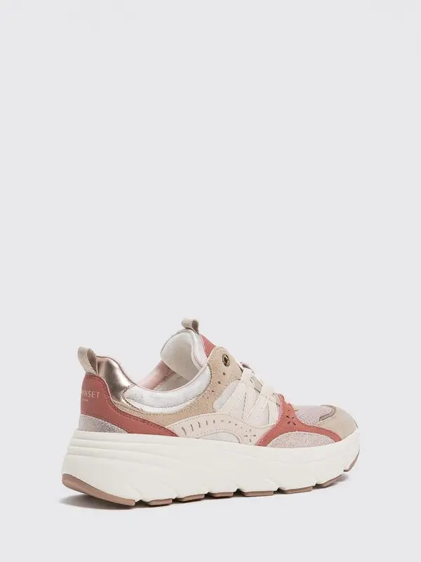 TWINSET Animal Print Leather And Mesh Low-top Sneakers - Fa01
