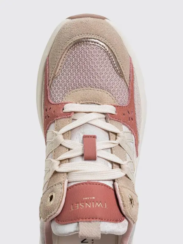 TWINSET Animal Print Leather And Mesh Low-top Sneakers - Fa01