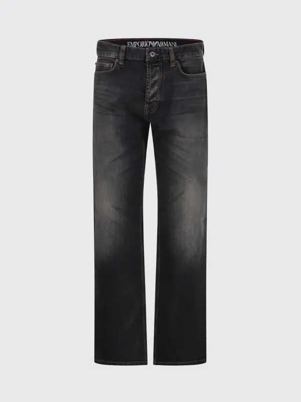 Emporio Armani Mid-rise Straight-fit Cotton Denim Jeans - Grey