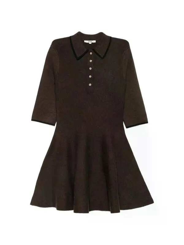 Maje Collared Mini Dress - Brown