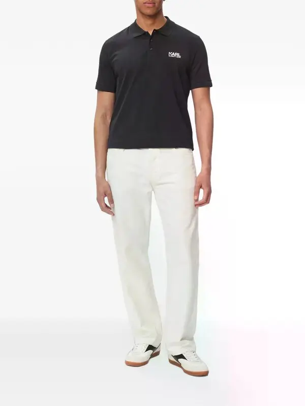Karl Lagerfeld Logo-print Polo Shirt - Black