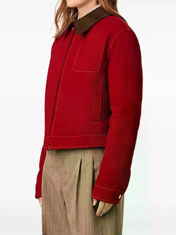 AMI Paris Cotton Zipped Jacket With De Coeur