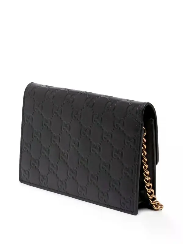 Gucci 2000-2015 Guccissima Interlocking G Wallet On Chain Crossbody Bag