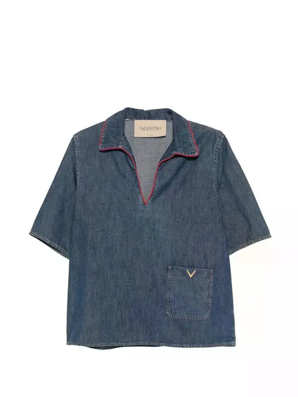Valentino Garavani Contrast-trim Denim Shirt