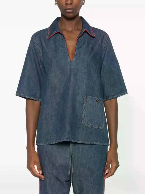Valentino Garavani Contrast-trim Denim Shirt