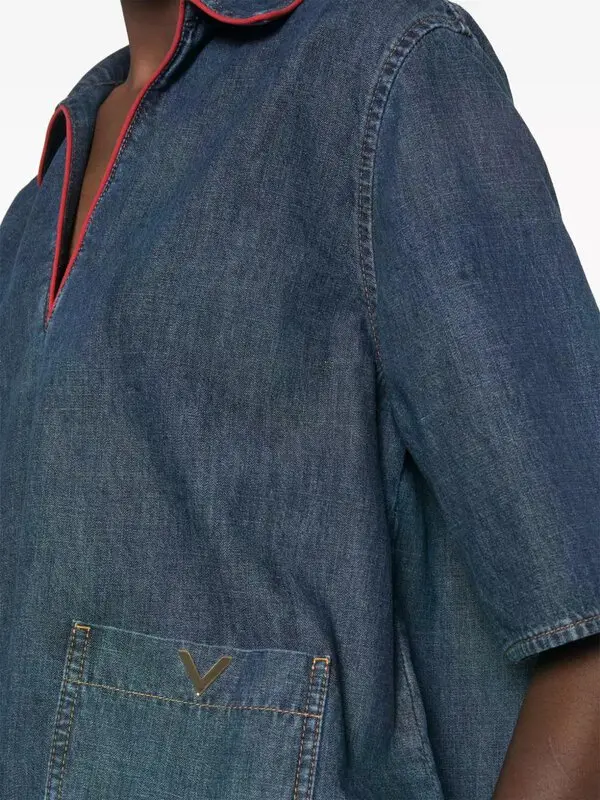 Valentino Garavani Contrast-trim Denim Shirt