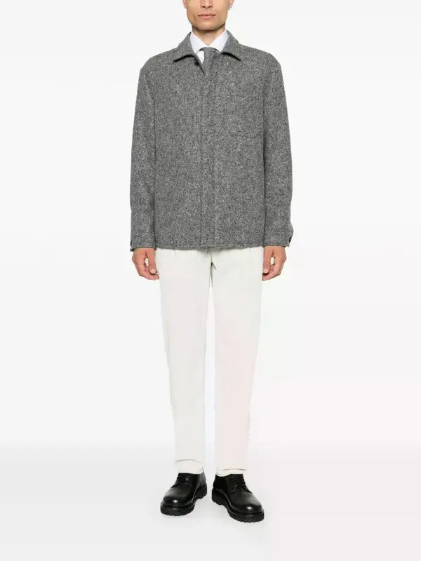 Eleventy Marl-effect Button-up Jacket - Grey