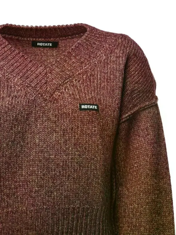 ROTATE BY BIRGER CHRISTENSEN Logo-patch V-neck Sweater