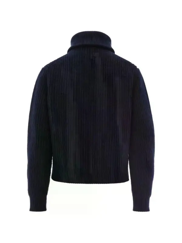 Max Mara Ribbed-knit Half-zip Sweater