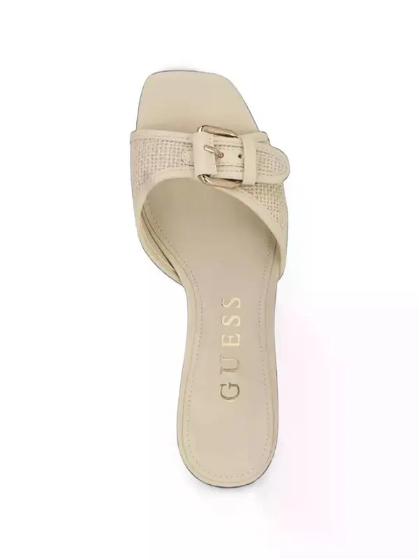 Guess Dista Buckle-detail Woven-panel Sandals