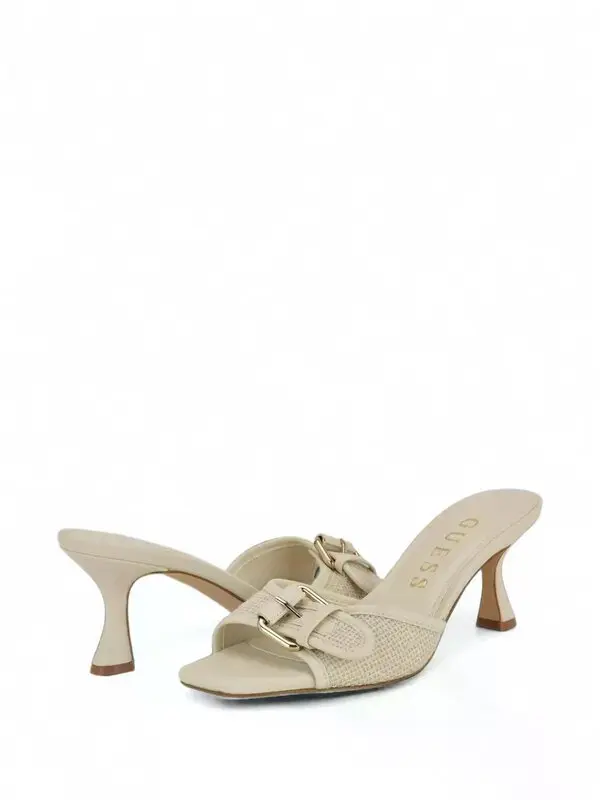 Guess Dista Buckle-detail Woven-panel Sandals