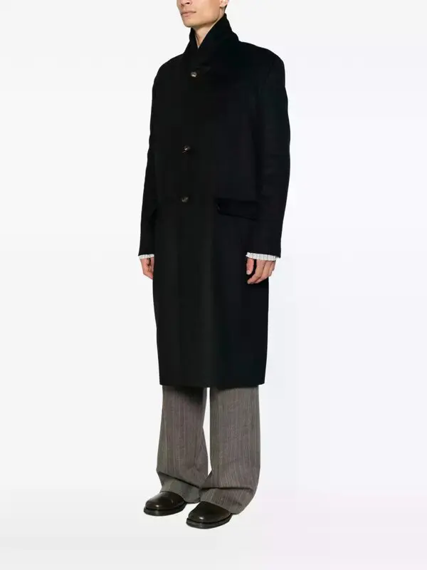 KANG Funnel-neck Single-breasted Coat