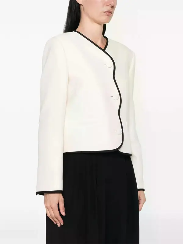 Valentino Garavani Scalloped-edge Contrast-trim Cropped Jacket
