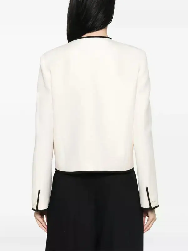 Valentino Garavani Scalloped-edge Contrast-trim Cropped Jacket