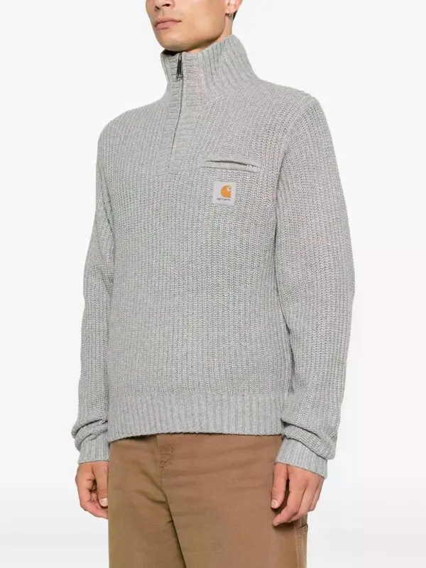 Carhartt Work In Progress Detroit Ribbed-knit Half-zip Sweater