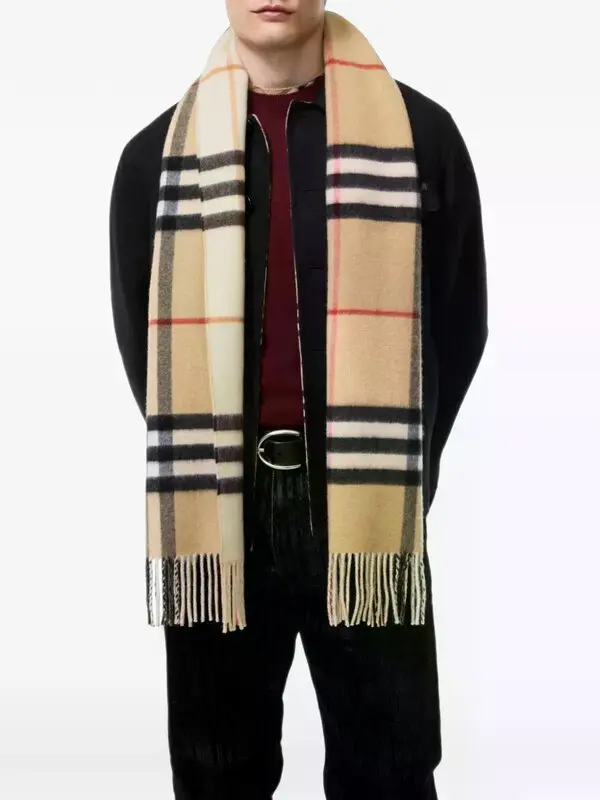 Burberry Reversible Check Cashmere Scarf