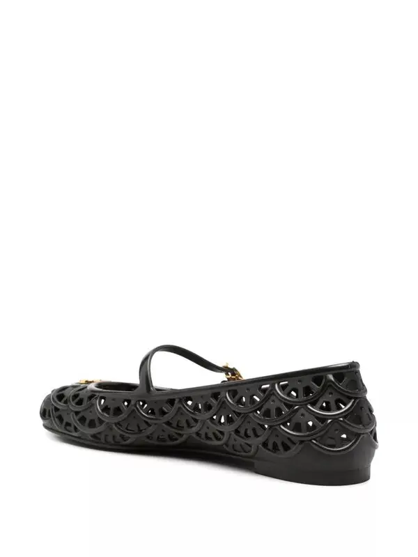 Valentino Garavani Ondette Rubber Ballerina With Scallop Pattern