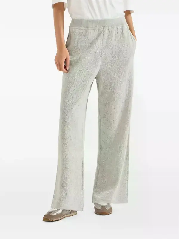 Brunello Cucinelli Lace-flowers Jersey Track Trousers - Grey
